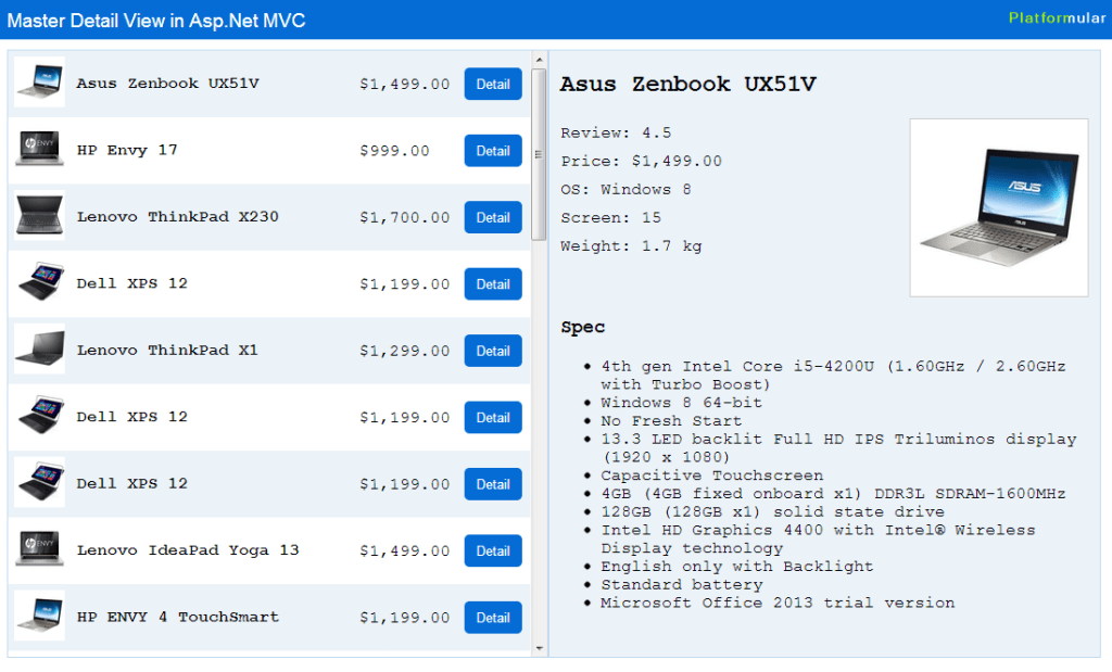 Master Detail view in Asp.Net MVC – Tien's Blog